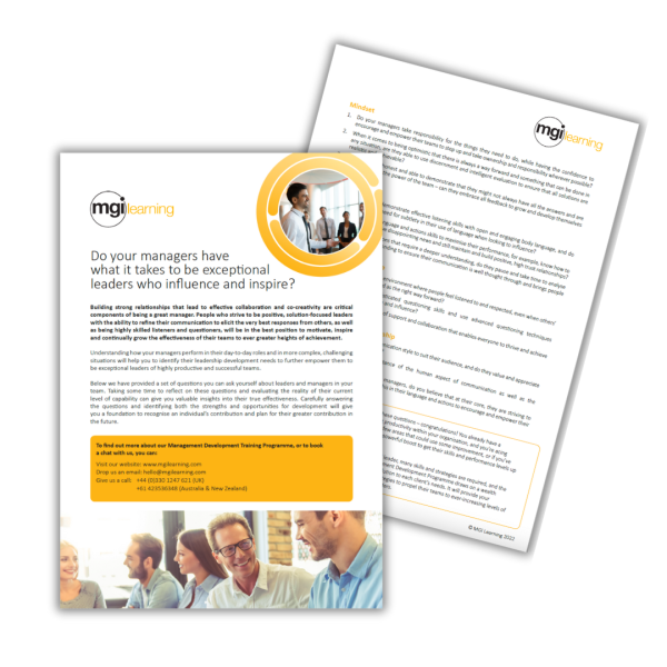 Assessment Guide: Management Training Needs